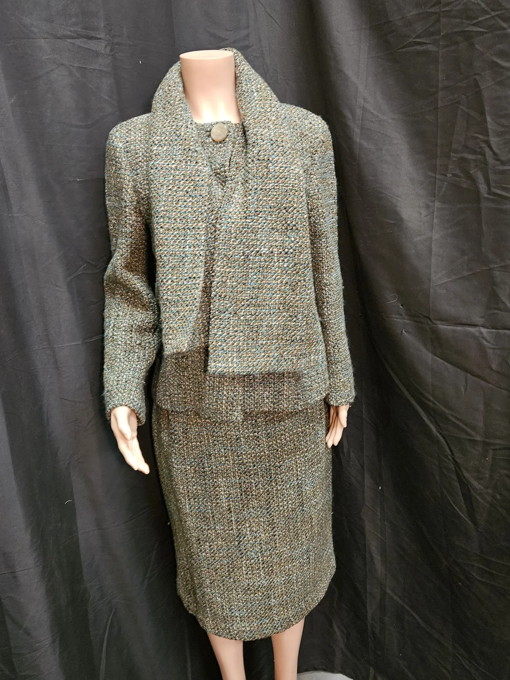 MaxMara | Jackets & Coats | A7 Max Mara Teal And Brown Tweed Jacket Ans ...